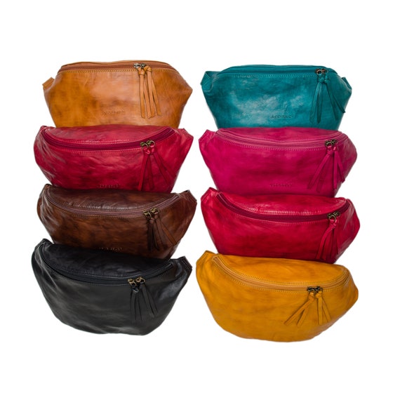 Leather Waist Bag Handmade Crossbody Pouch Genuine Leather | Etsy