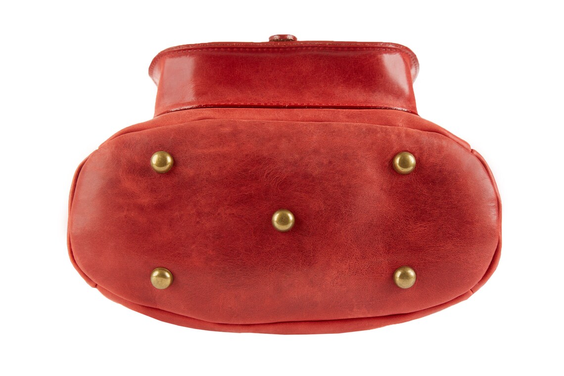 Genuine Leather Handmade Backpack Red Vintage Bag Leather - Etsy