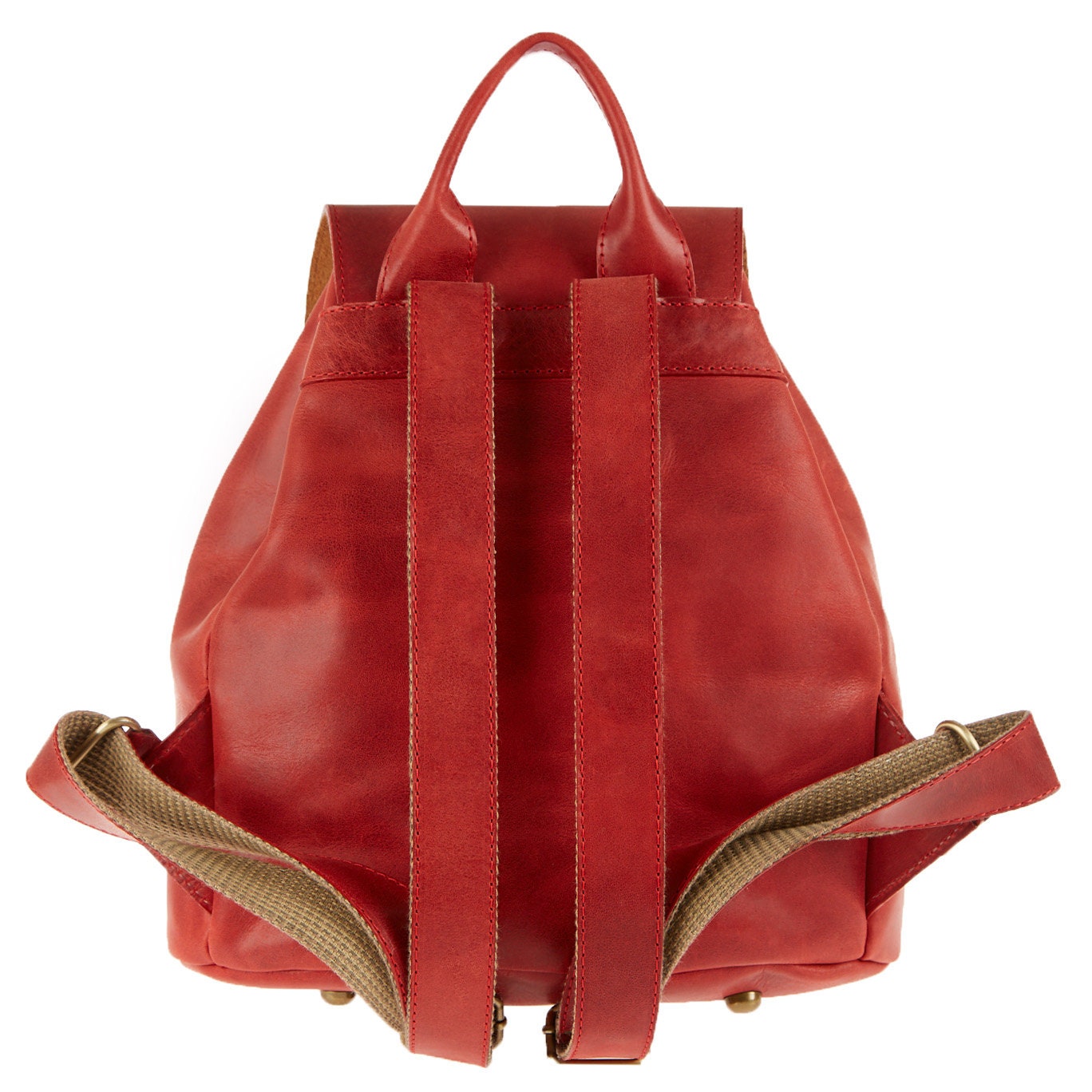 Genuine Leather Handmade Backpack Red Vintage Bag Leather - Etsy