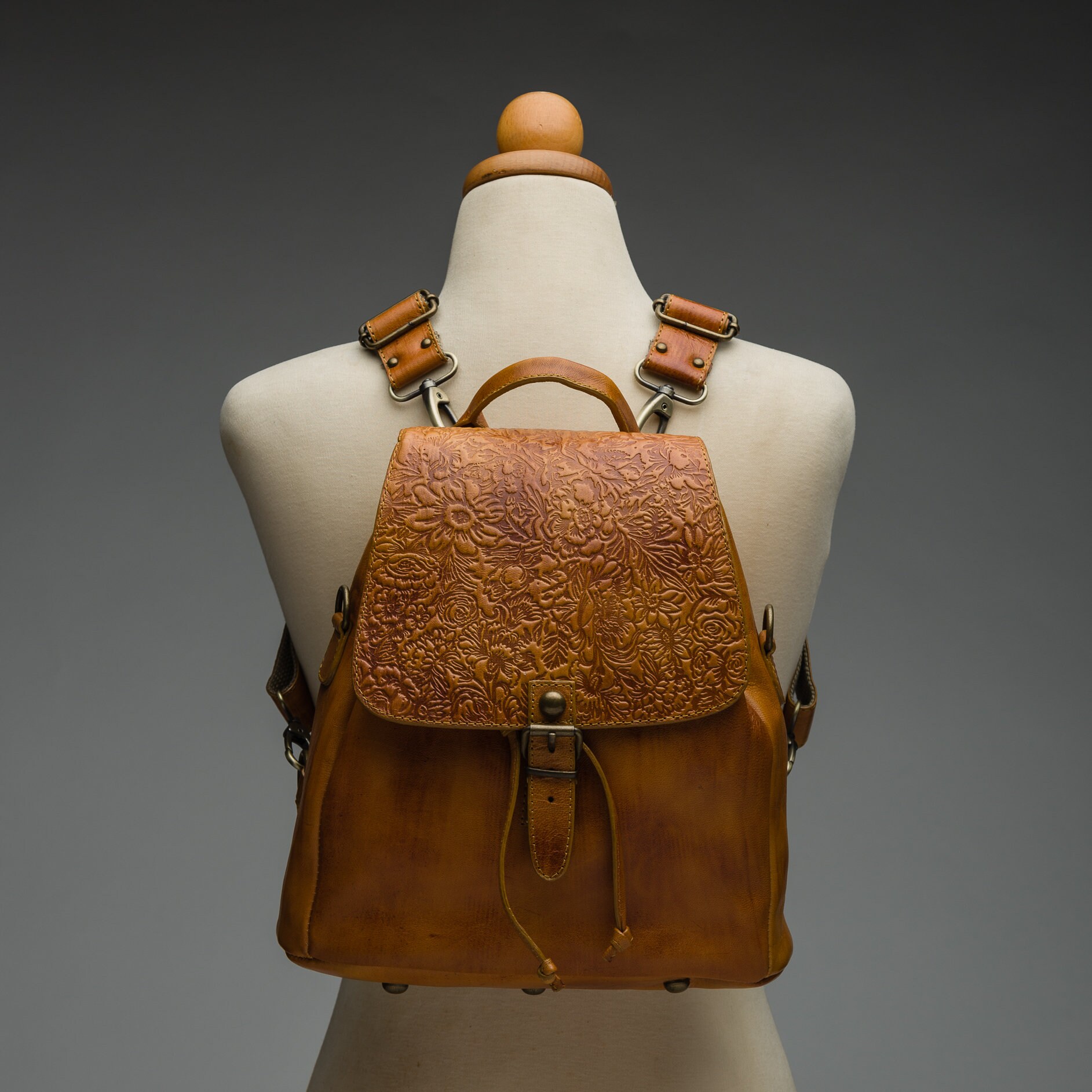 Leather Antique Backpack/shoulder Bag, Genuine Leather Handmade Bag ...