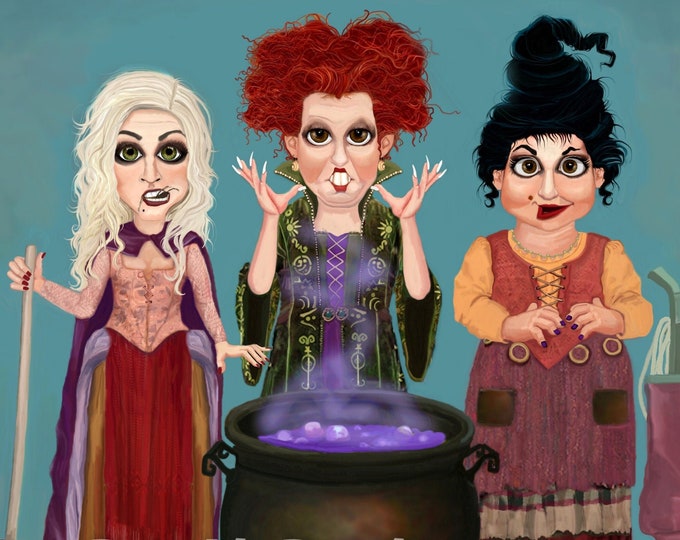 Sanderson Sisters Art / Hocus Pocus Witch Print / Halloween Decor - Etsy