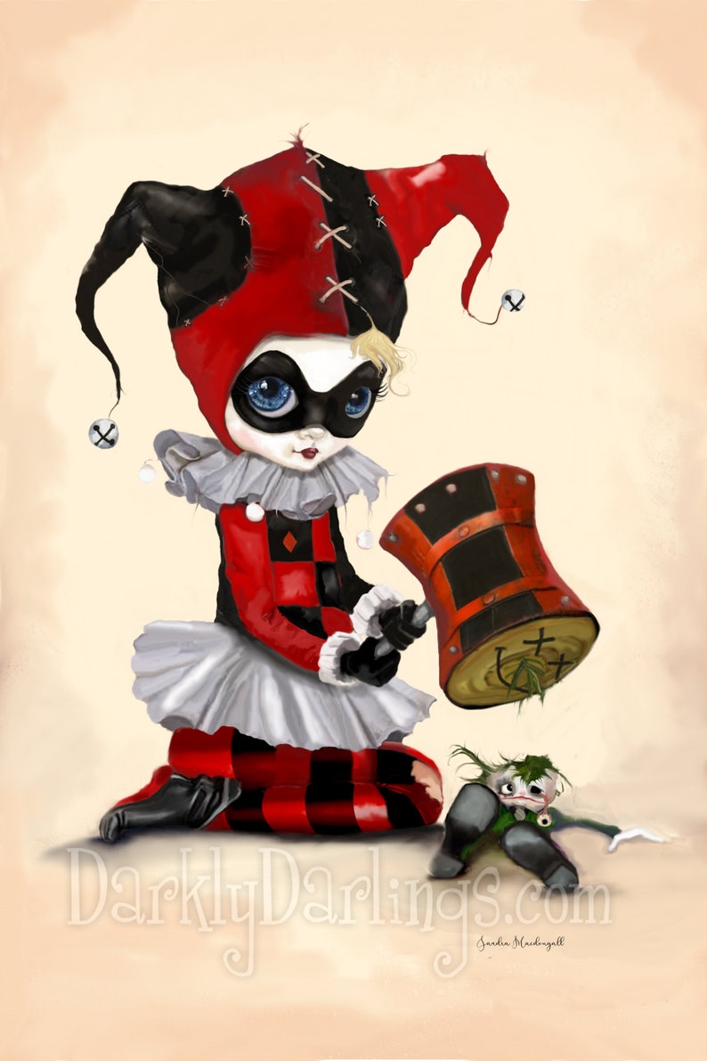 Art Harley Quinn classique mignon / décor geek - Etsy France