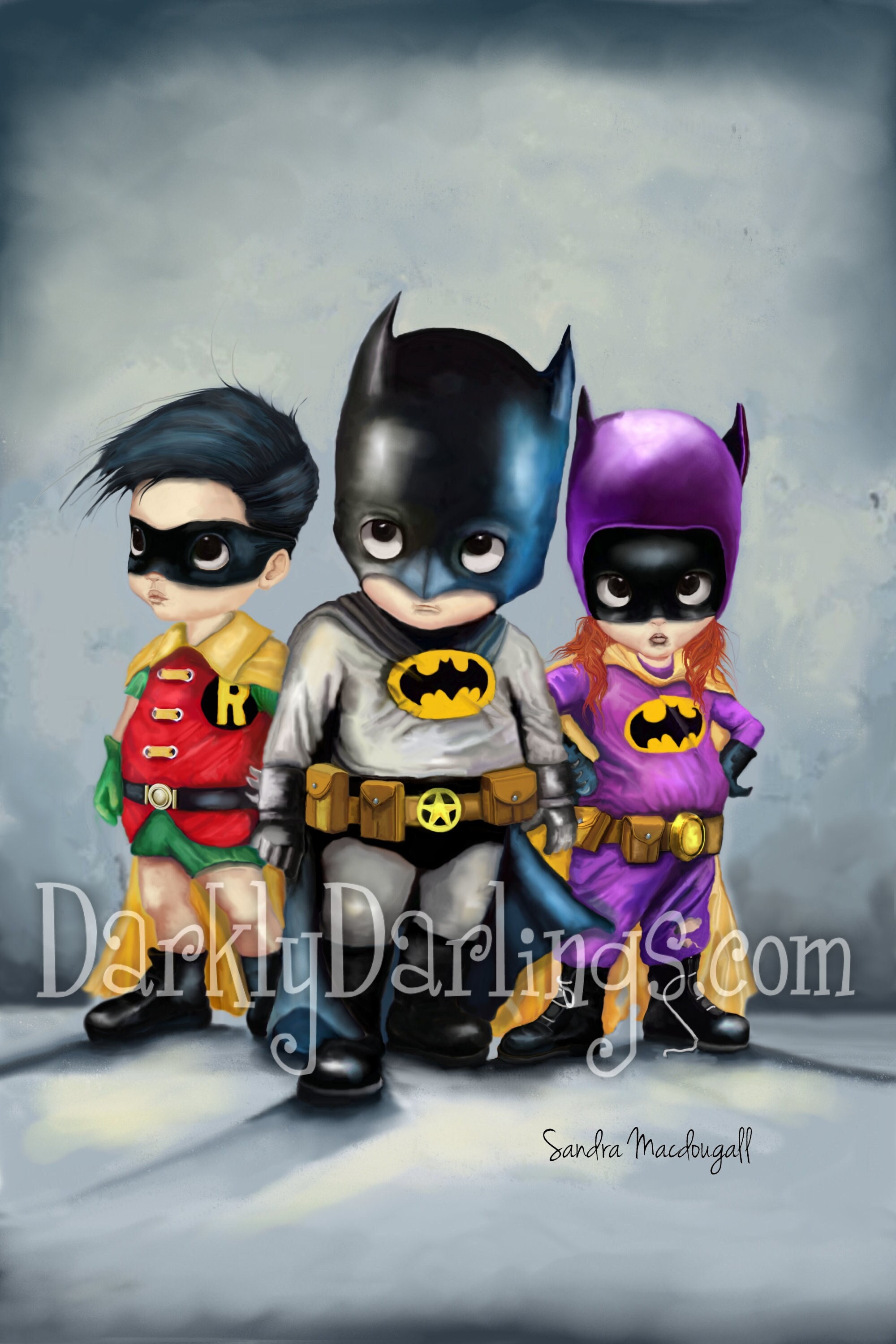 Cute Batman DC Fan Art Print / Geeky Decor - Etsy