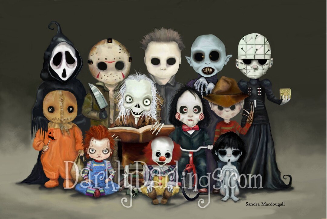 Horror Villains Art / Halloween Decor - Etsy