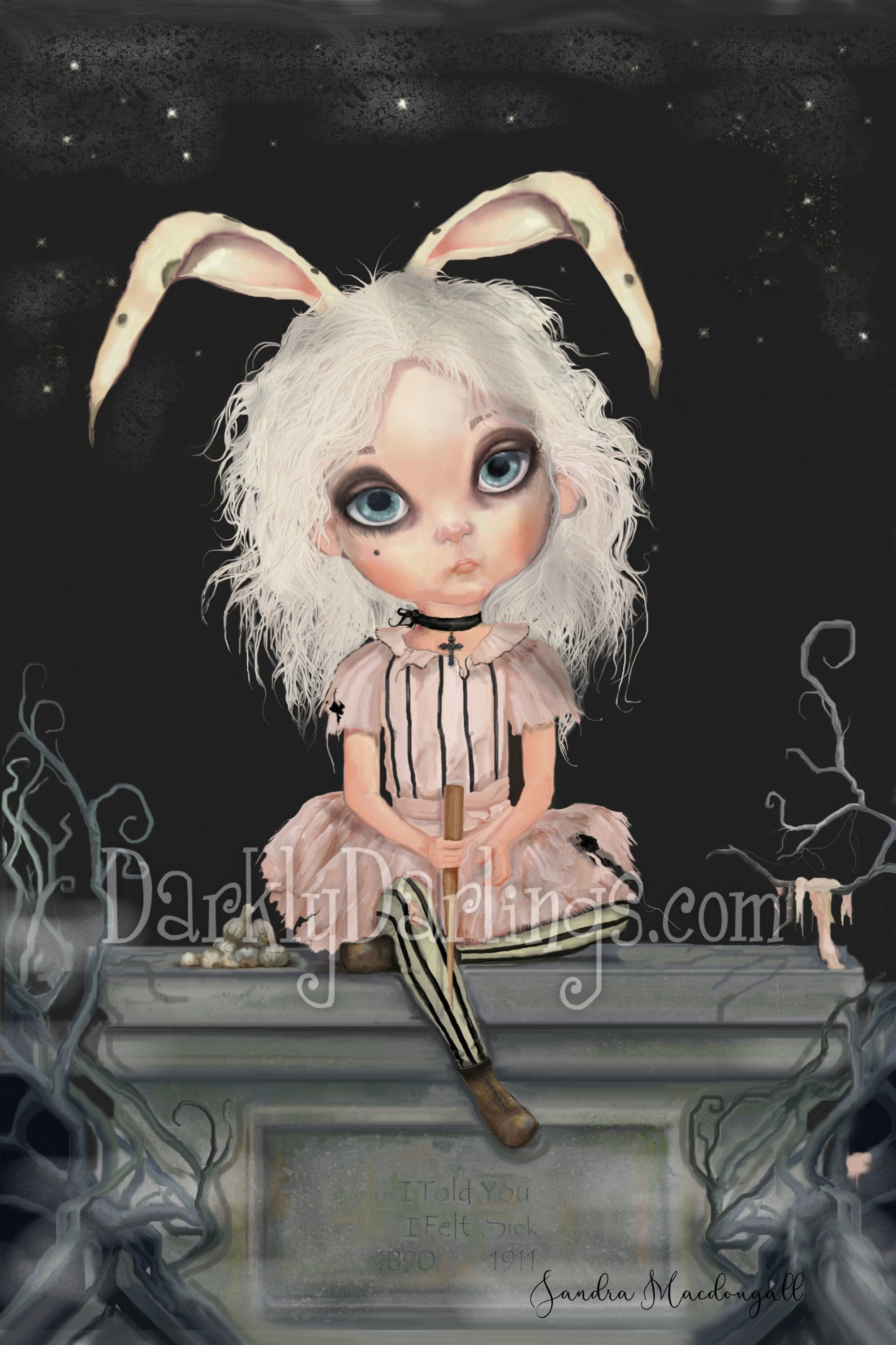 Bunny the Vampire Slayer / Cute Goth Girl Art RETIRED - Etsy