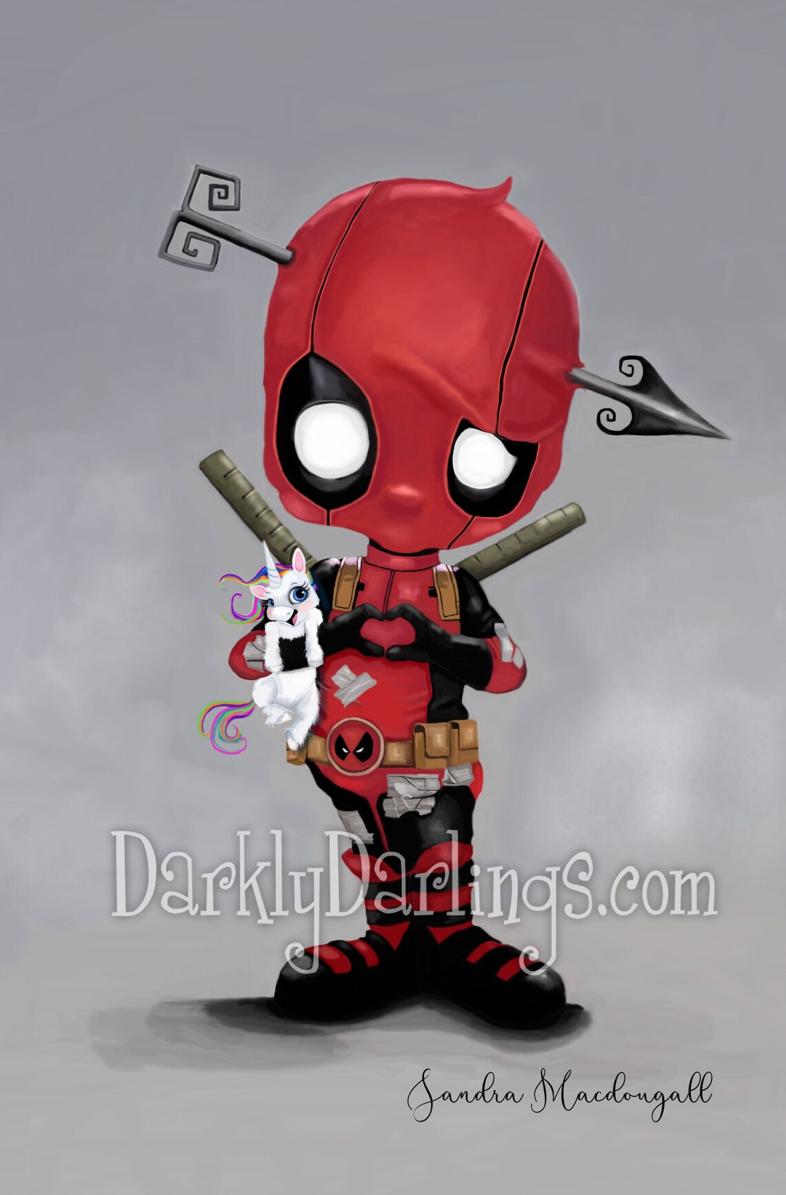Cute Deadpool Fan Art / Geeky Decor - Etsy