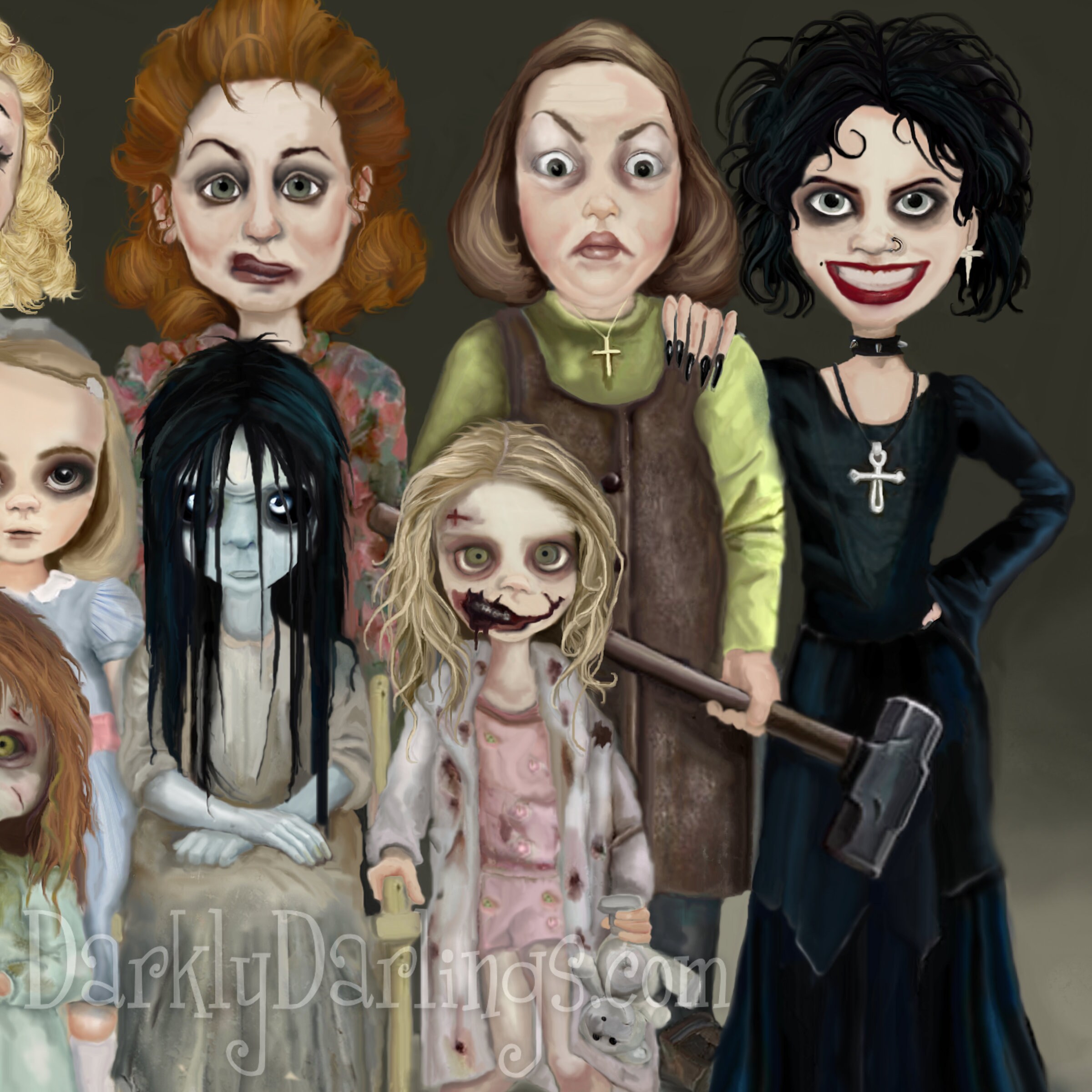 Women of Horror Art / Creepy Gifts - Etsy