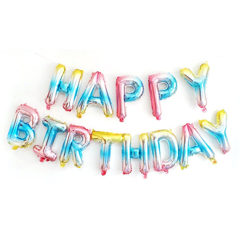 HAPPY BIRTHDAY Balloons Banner Bunting Letter Party Decoration - Etsy