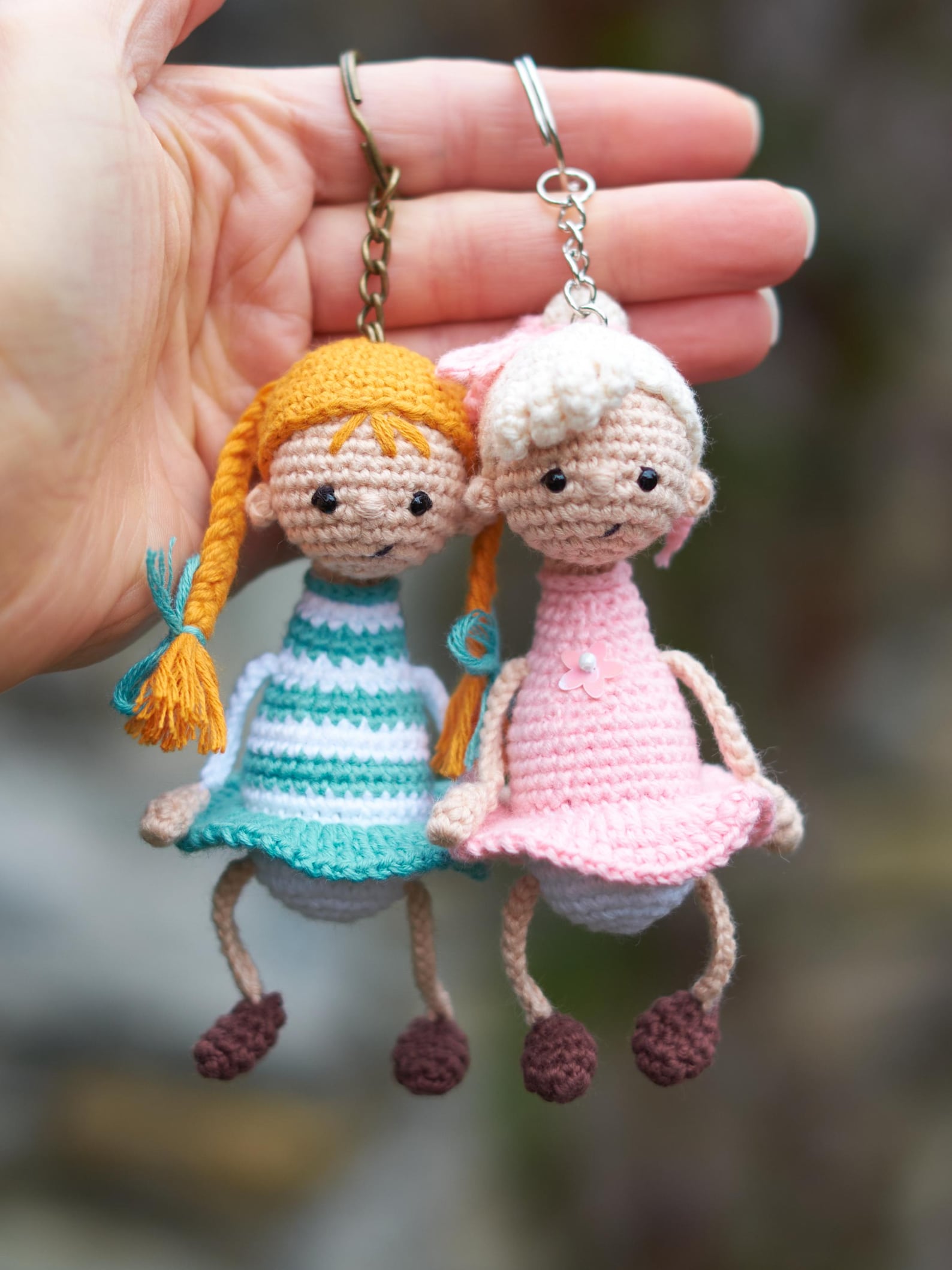 PDF Pattern: Crochet Doll Keychain. Amigurumi Girl Keyring With ...