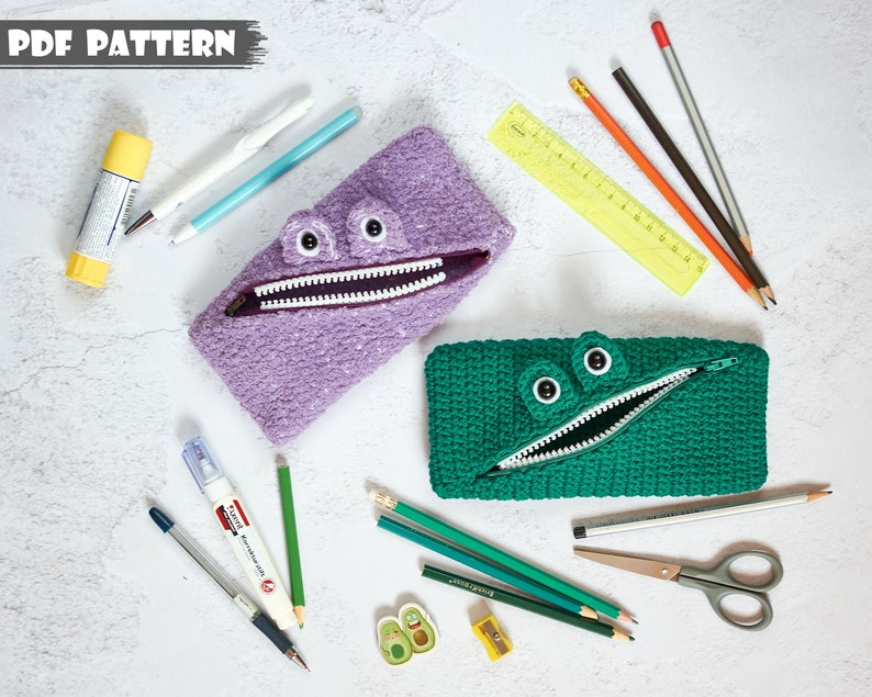 Pencil Case Crochet PATTERN. Crochet Pencil-box Monster. - Etsy