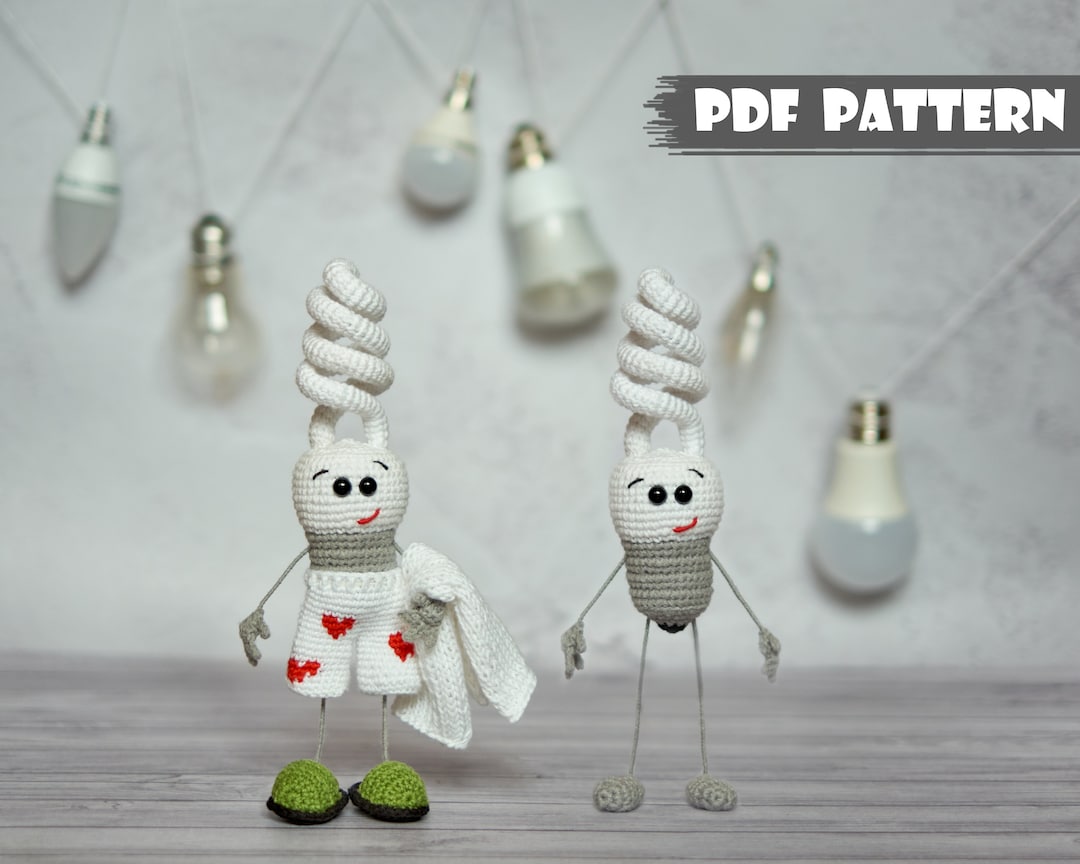 Crochet PATTERN Mister Lightbulb. Amigurumi Pattern Light Bulb. Crochet ...