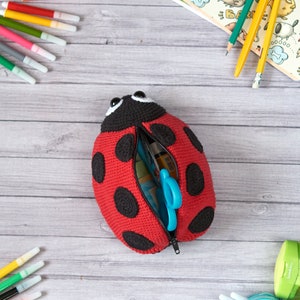Pencil Case Ladybug Crochet PATTERN. Crochet Pencil-box. Handmade Pen ...