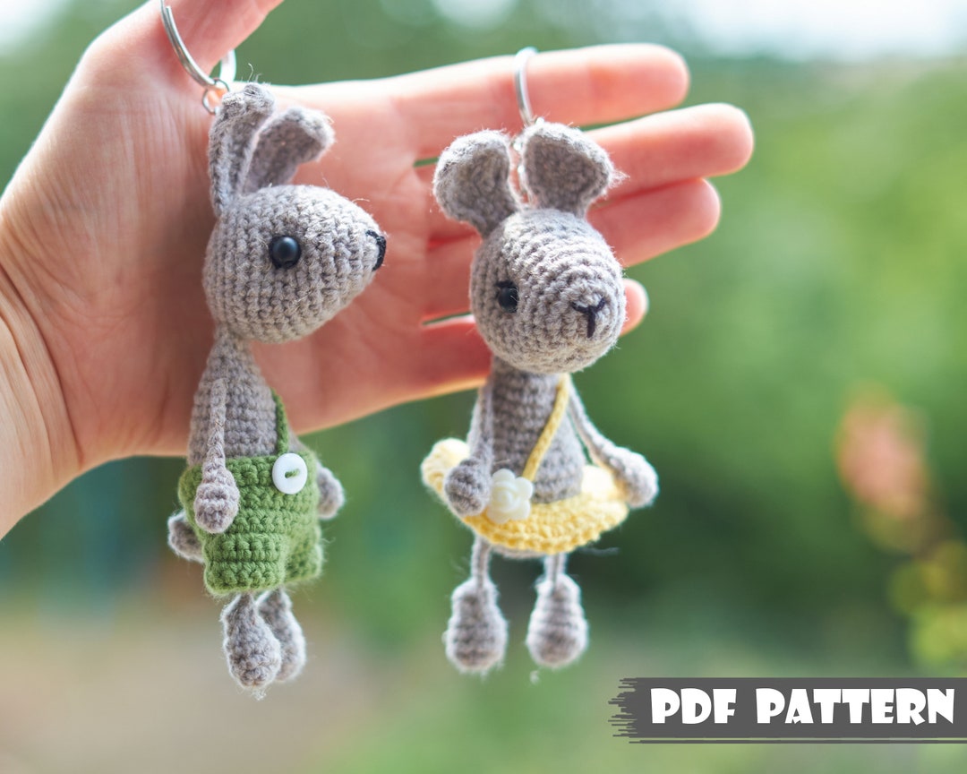 Crochet PATTERN Keychain Bunnies Amigurumi Pattern Crochet Bunny ...