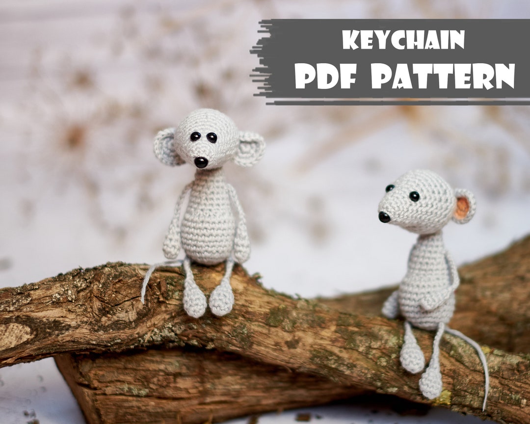 PDF Pattern: Crochet Rat Keychain. Amigurumi Mouse Key Ring Toy ...