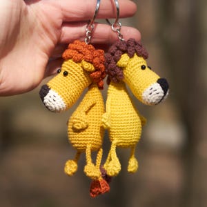 Crochet Lion Keychain PATTERN: Amigurumi Lionet Keyring. Zodiac Sign of ...