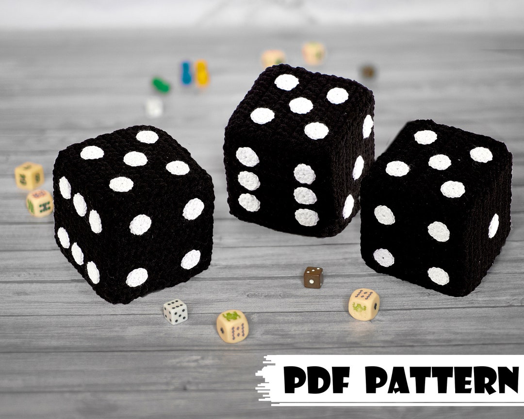 PDF Crochet Pattern Dice. Game Cube, Playing or Hanging Car Toy ...