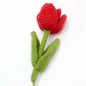 Crochet PATTERN Tulip in a Pot. Amigurumi Pattern Red Flower. Crochet ...