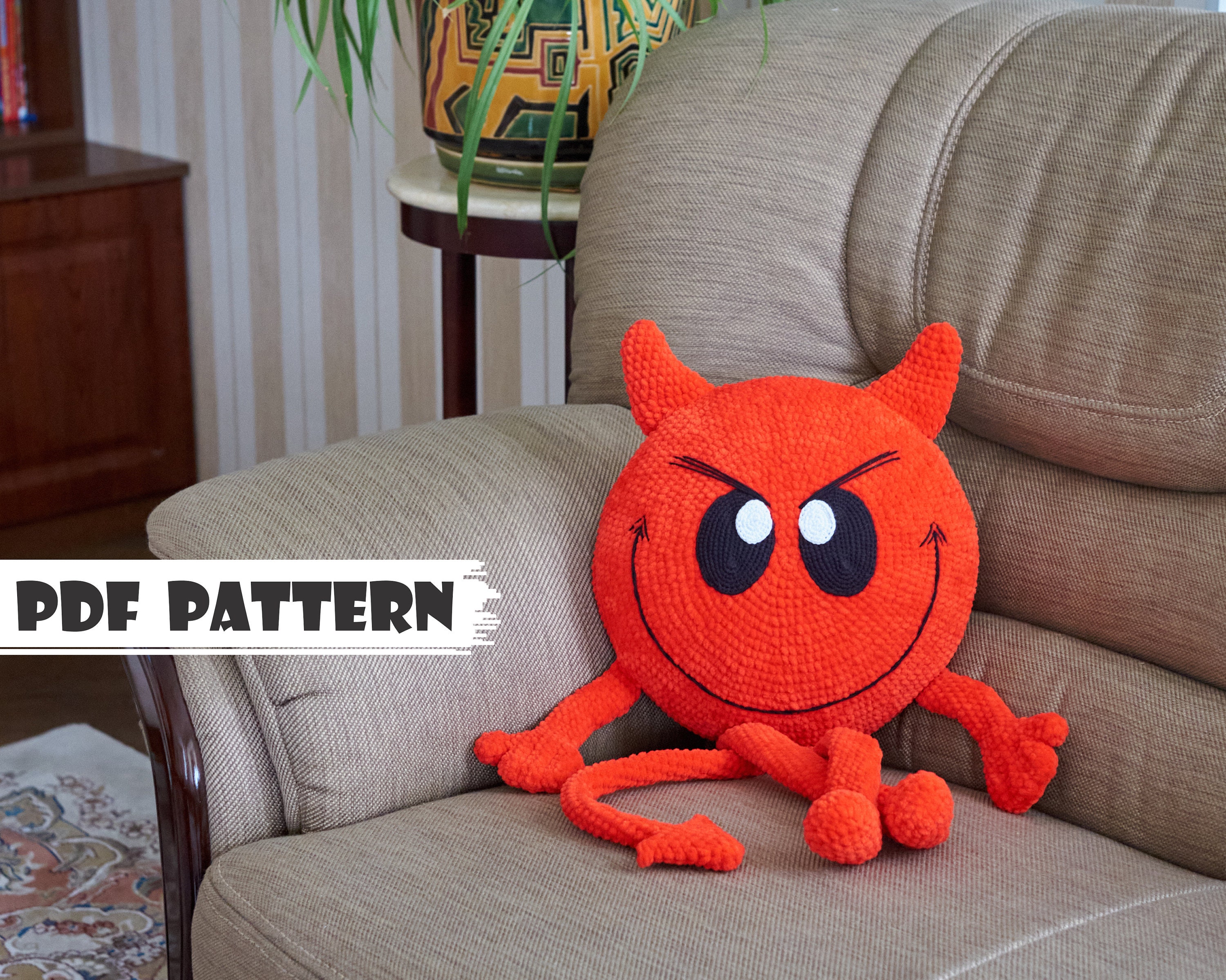 Crochet PATTERN Devil's Pillow. Crochet Pillow Devil. | Etsy