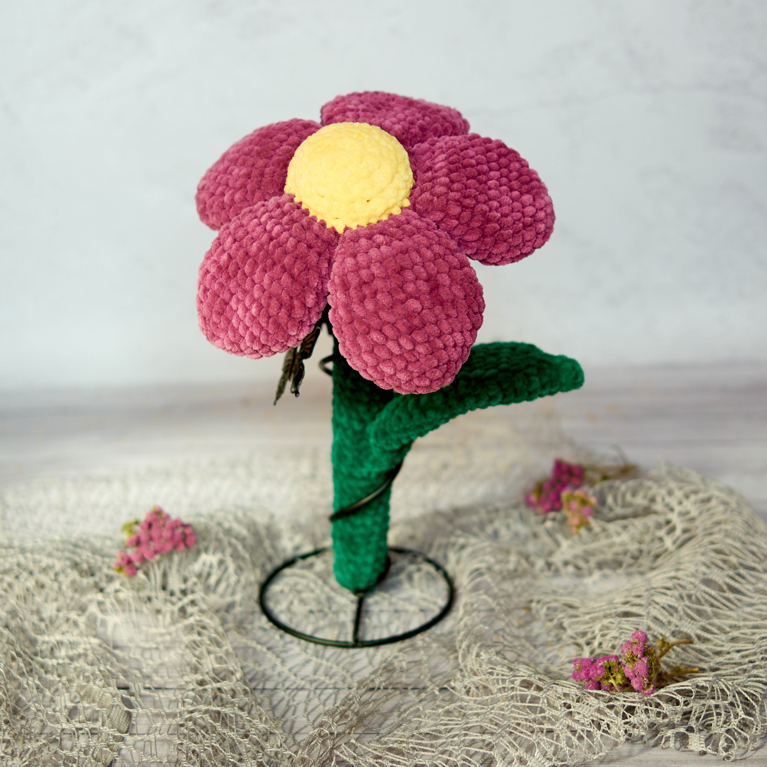 Crochet PATTERN Plush Flower. Amigurumi Flower Pattern. - Etsy
