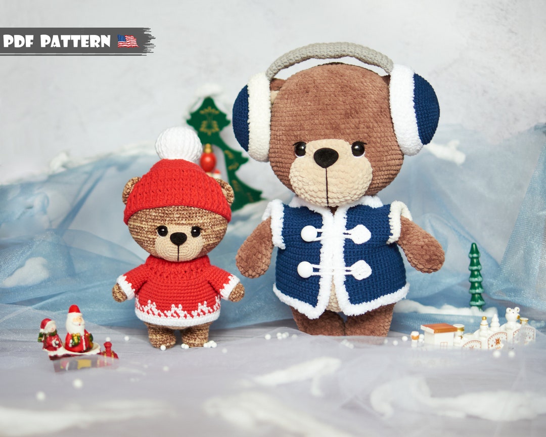 Crochet PATTERN the Christmas Teddy Bears. Amigurumi Pattern Bear ...