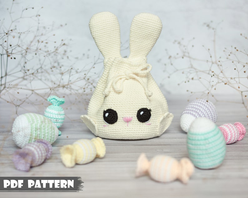 Crochet PATTERN Easter Bunny Bag With Candies and Eggs - Etsy