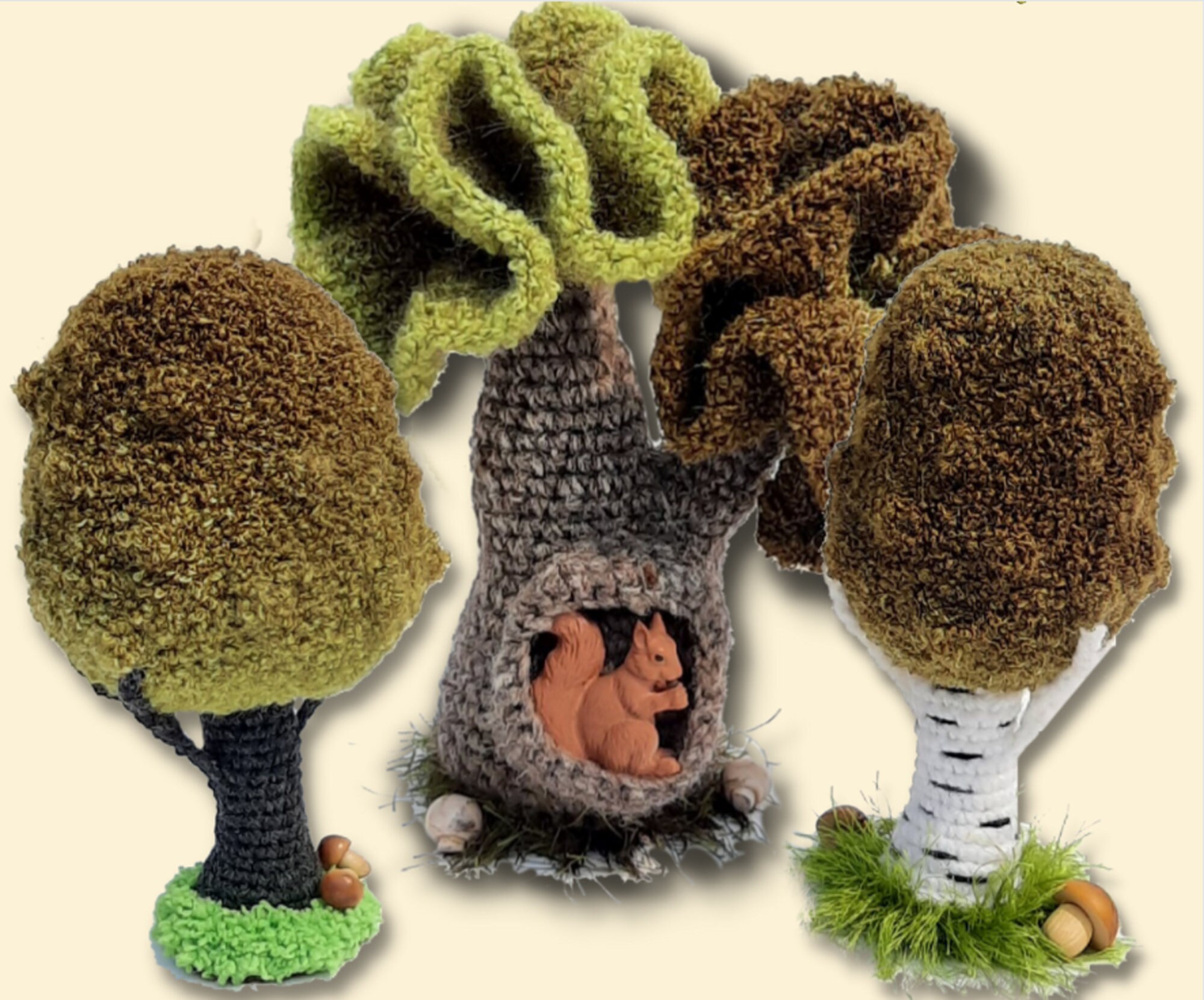 Crochet Tree PATTERN: Amigurumi Oak & Birch Trees (PDF Pattern) - Etsy