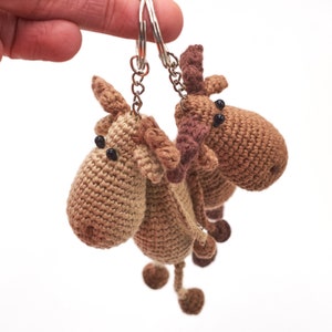 PDF Pattern: Crochet Moose Keychain. Amigurumi Elk Keyring Toy (english ...