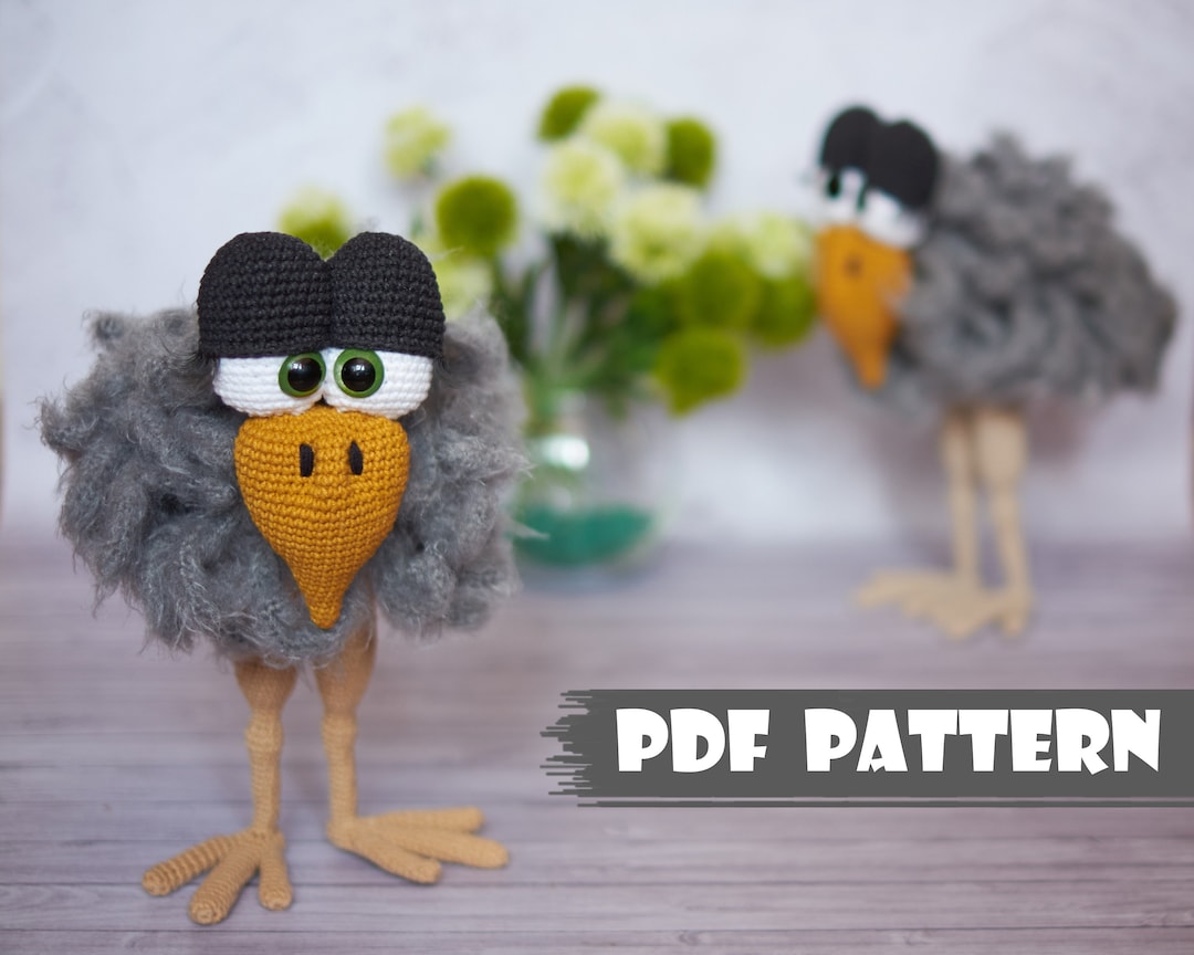PDF Pattern: Crochet Ostrich. Amigurumi Handmade Bird Toy (english ...
