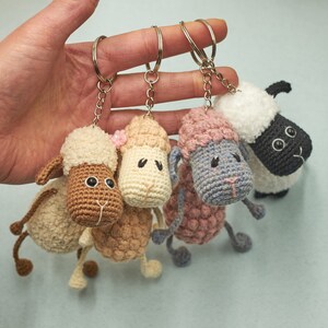 PDF Crochet Pattern Sheep Keychain. Amigurumi Keyring Lamb Animal Toy ...