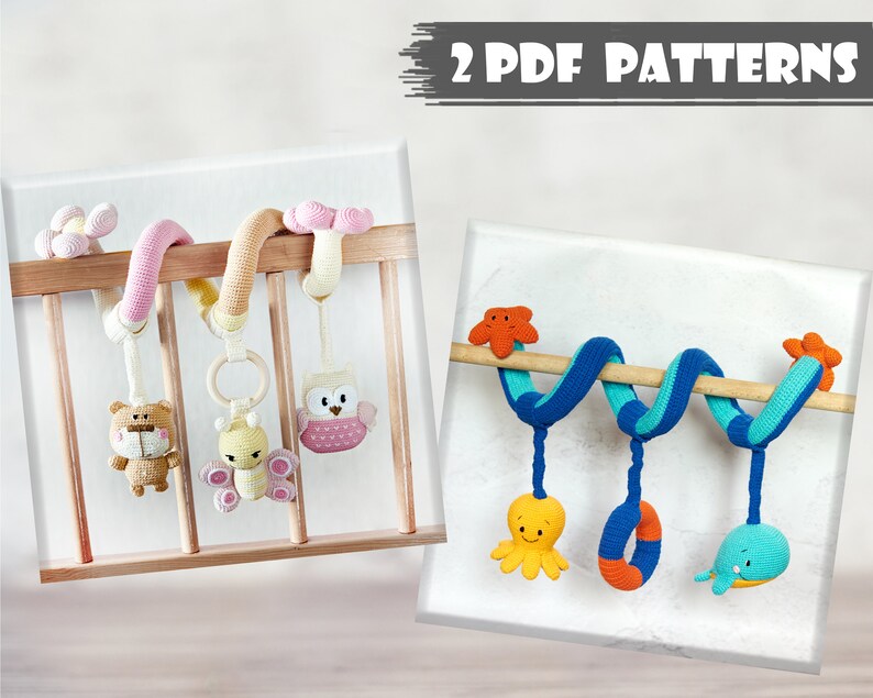 Crochet PATTERN Spiral Rattle for Stroller and Crib. Amigurumi - Etsy