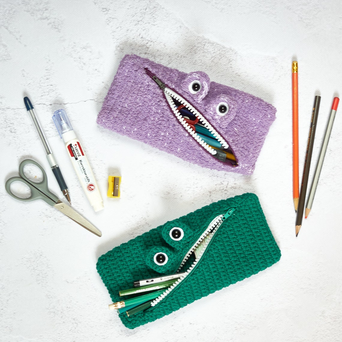 Pencil Case Crochet PATTERN. Crochet Pencil-box Monster. - Etsy