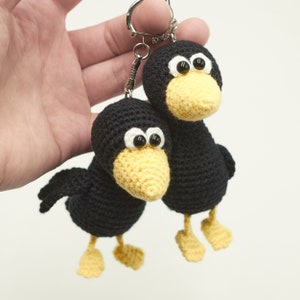 PDF Pattern: Crochet Crow Keychain. Amigurumi Raven Keyring Bird Toy ...