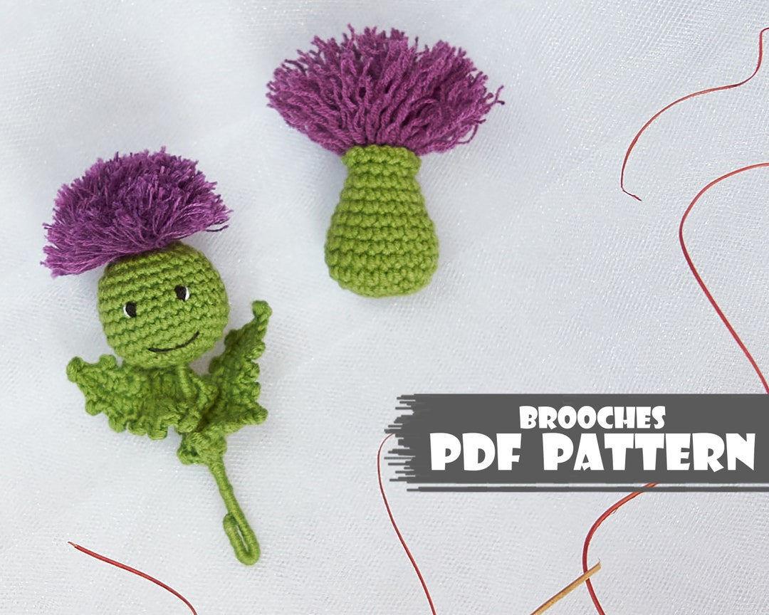 PDF Pattern: Crochet Thistle Brooch. Amigurumi Handmade Flower (english ...
