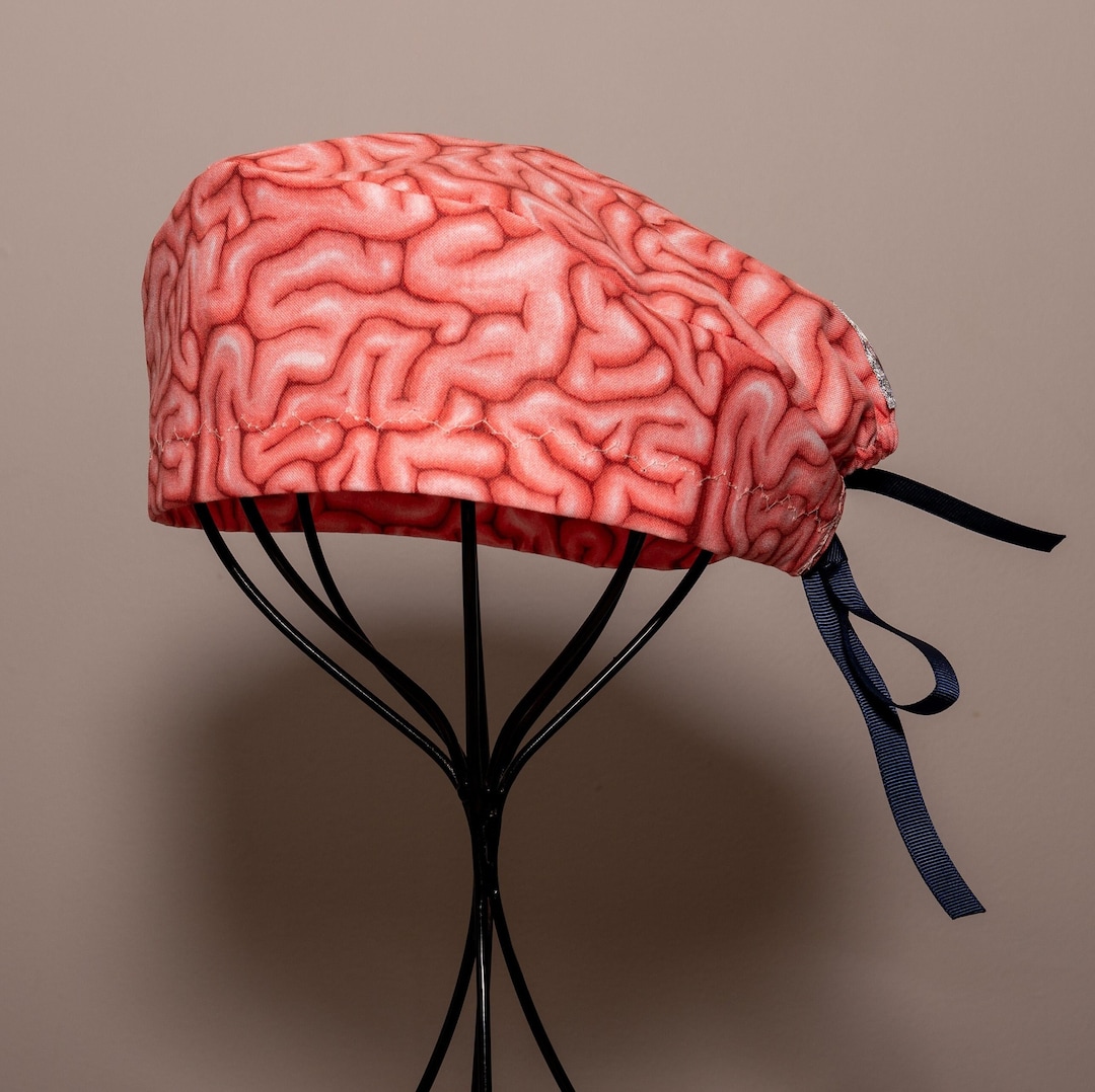 Unisex/men's Brains Scrub Hat or Surgical Cap With Tie Back, All Cotton ...