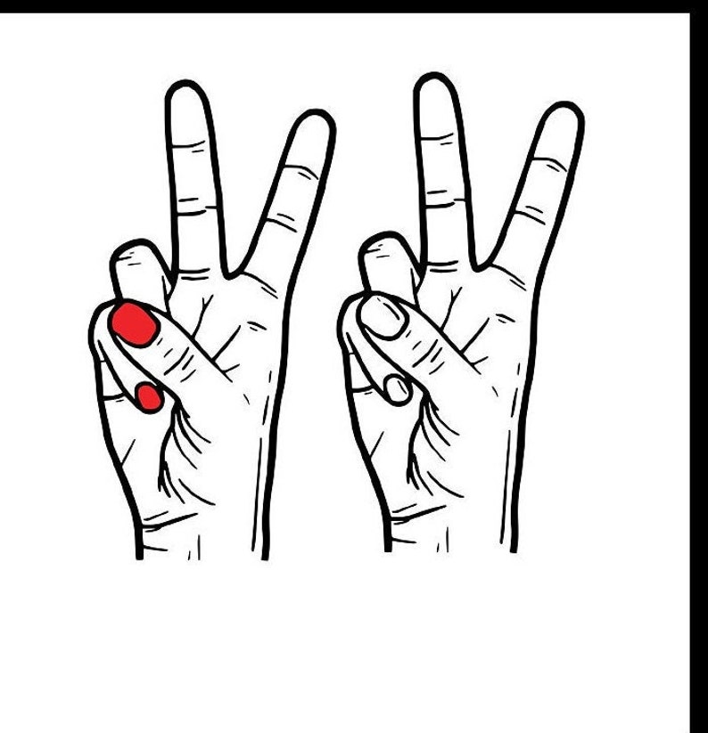 2 Finger Peace Sign SVG/PNG - Etsy