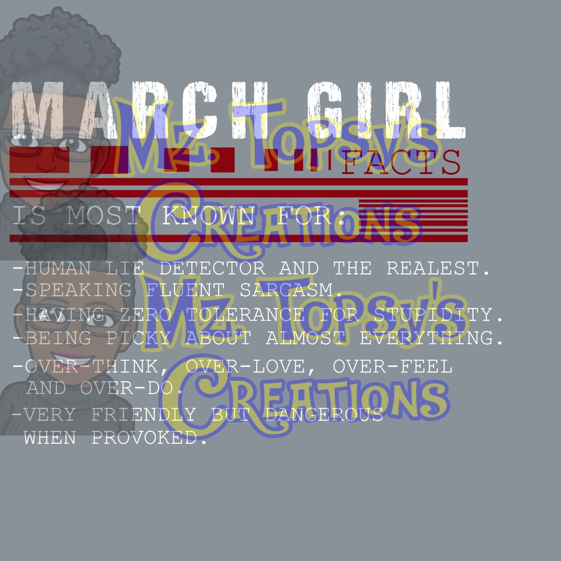 March Girl Facts SVG PNG Instant Download - Etsy