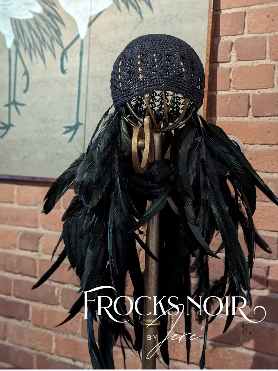 Rhiannon Style Crocheted Cap, Stevie Nicks Inspired Beanie, Black ...