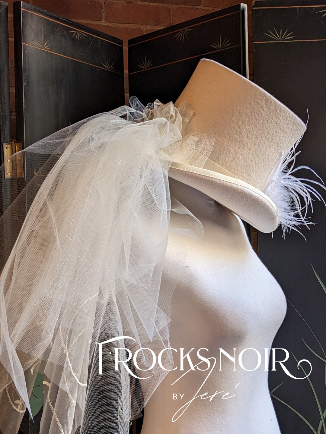 White Victorian Top Hat, Wedding Alternative Hat, Formal Top Hat, Lady ...