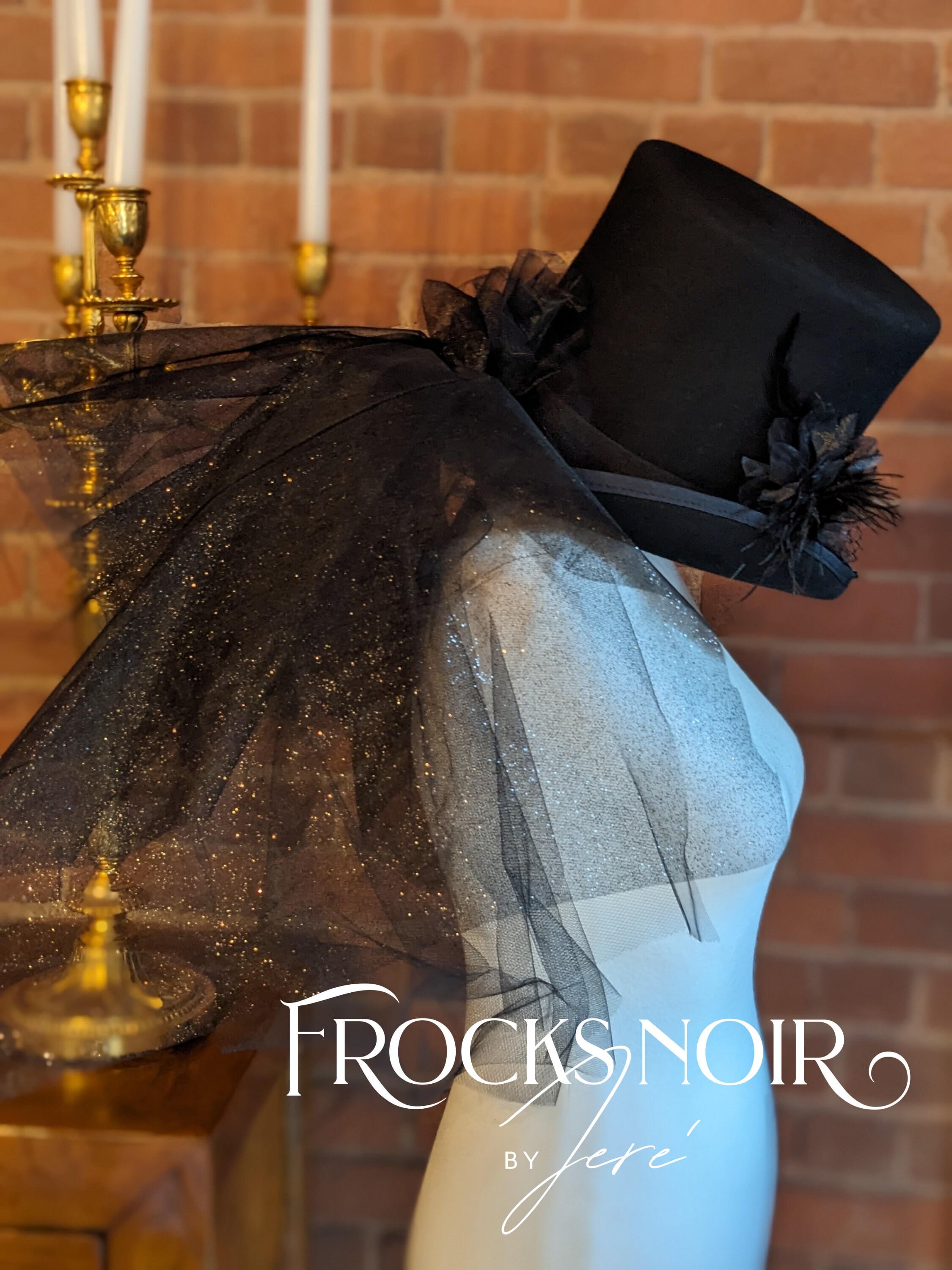Black Top Hat, Romantic Wedding Alternative Hat, Lady Mary Riding Hat ...