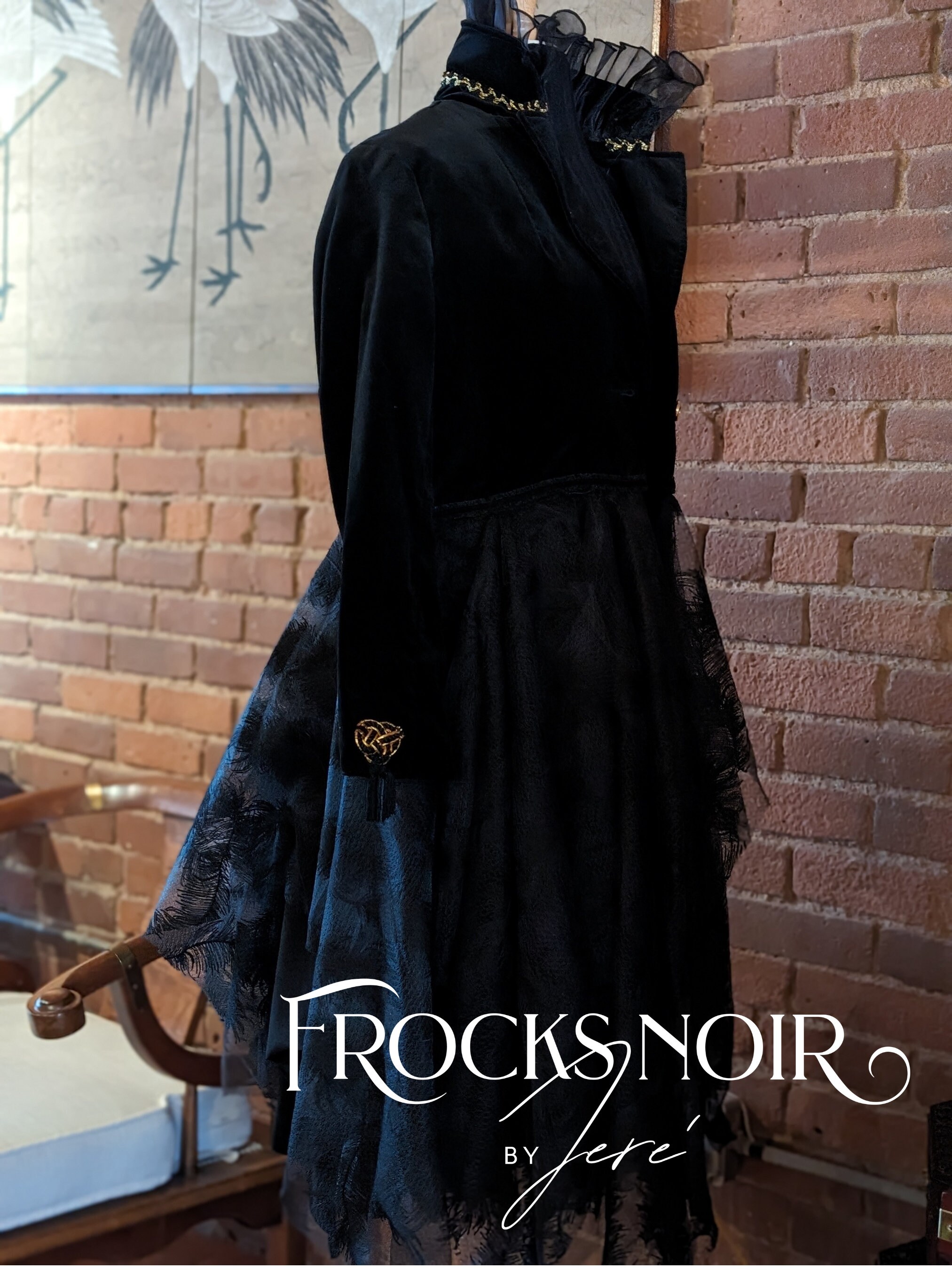 Stevie Nicks Inspired Black Frock Coat, Fairy Romance Velvet Coat, Bold ...