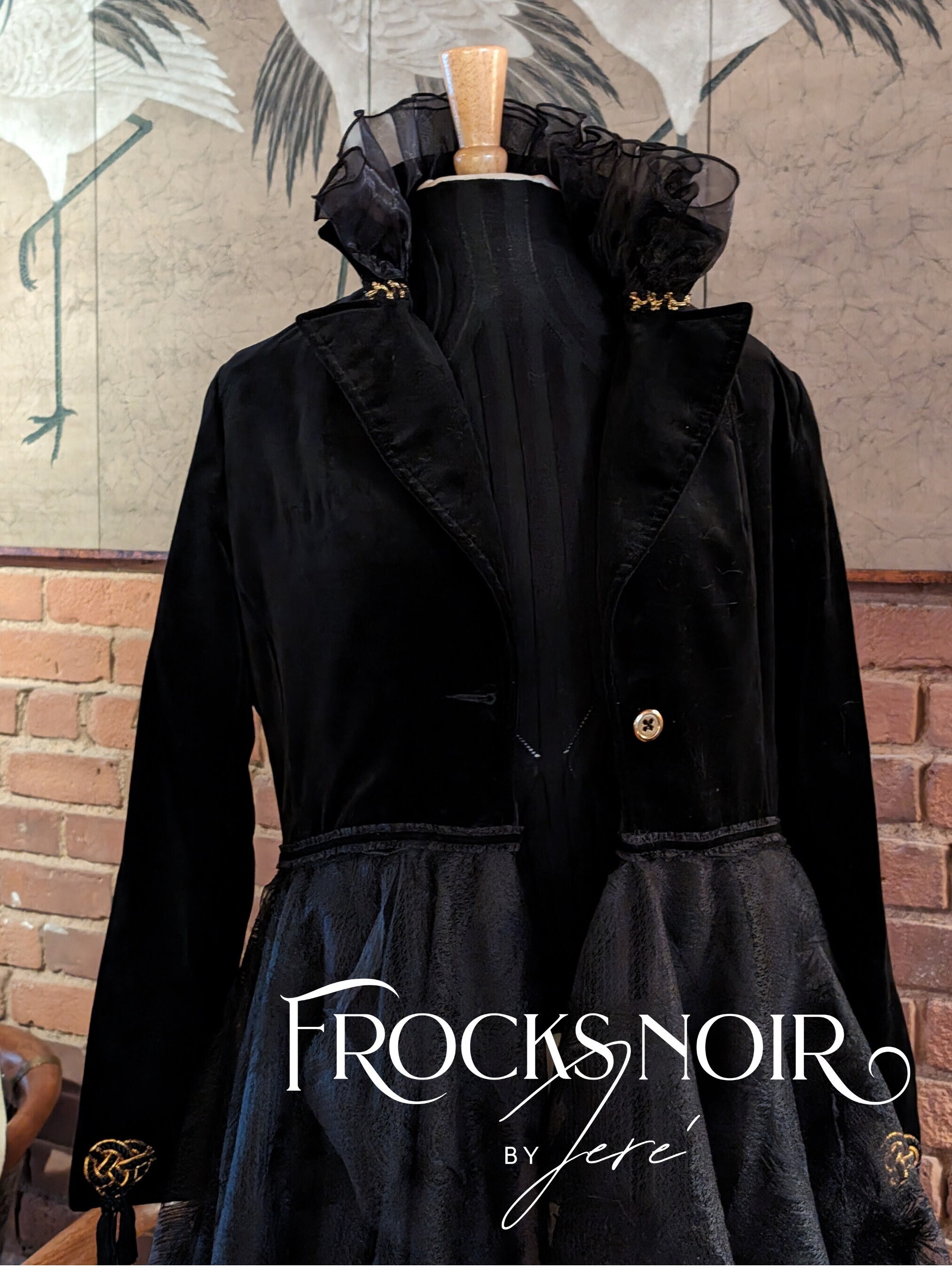 Stevie Nicks Inspired Black Frock Coat, Fairy Romance Velvet Coat, Bold ...