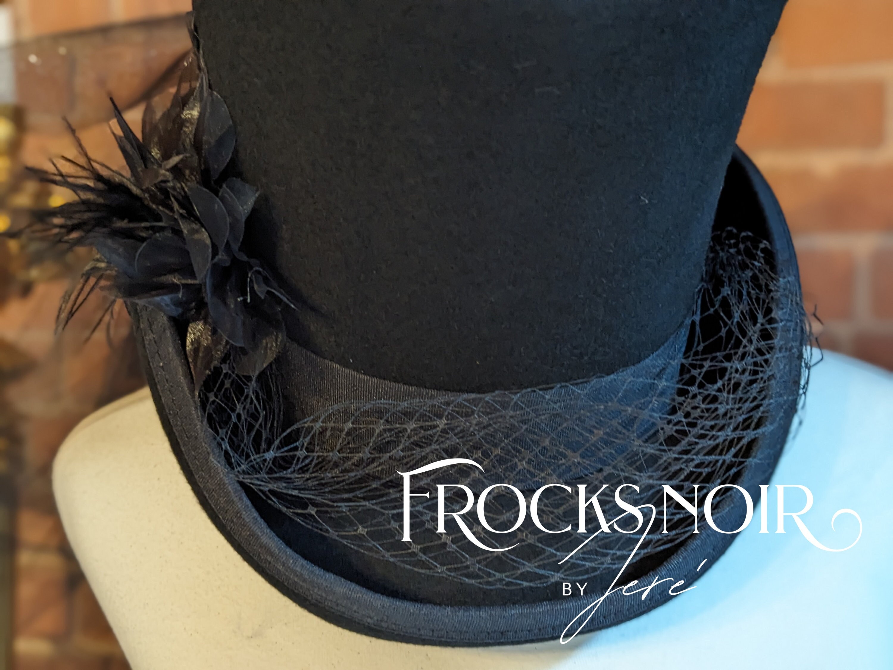 Black Top Hat, Romantic Wedding Alternative Hat, Lady Mary Riding Hat ...