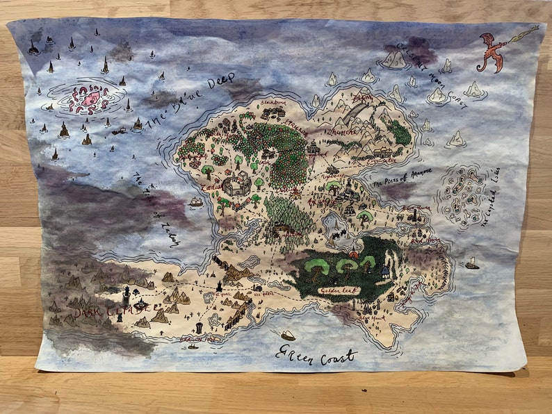 TTRPG Hand Made Map. Personalised Prop Using Calligraphy - Etsy