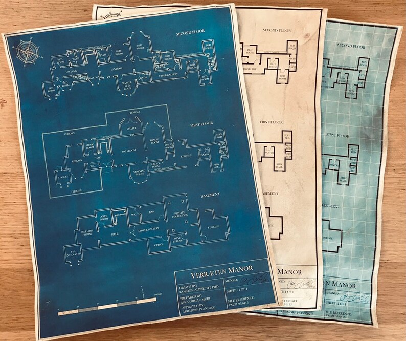 TTRPG Blueprint. PRE-MADE Blueprints of a Manor House for Your - Etsy