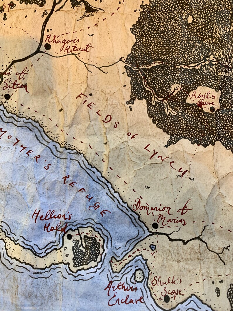 TTRPG Hand Made Map. Personalised Prop Using Calligraphy - Etsy