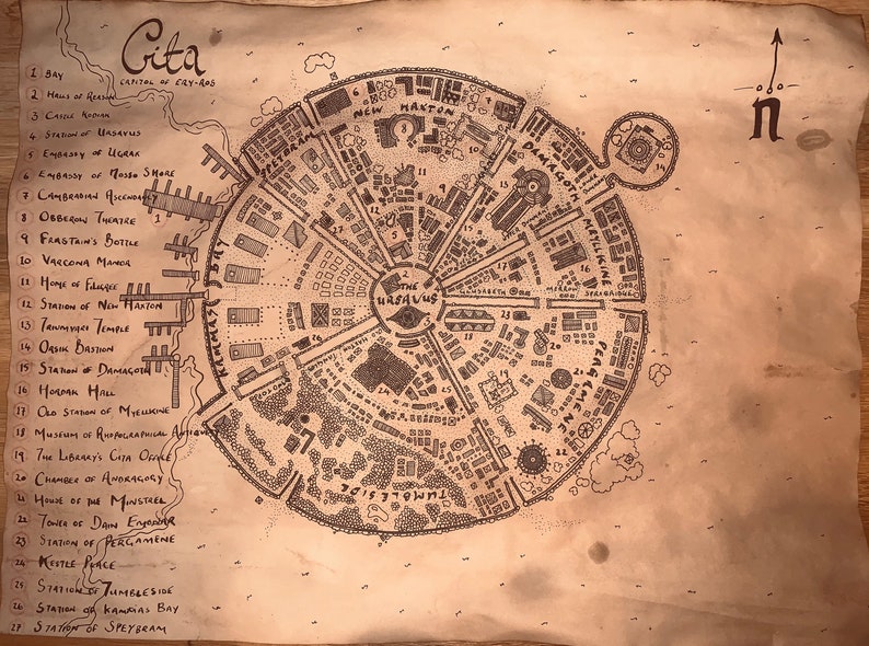 TTRPG Hand Made Town or City Custom Map. Personalised Prop Using ...