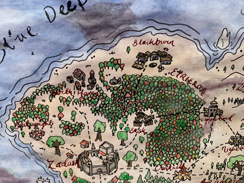 TTRPG Hand Made Map. Personalised Prop Using Calligraphy - Etsy