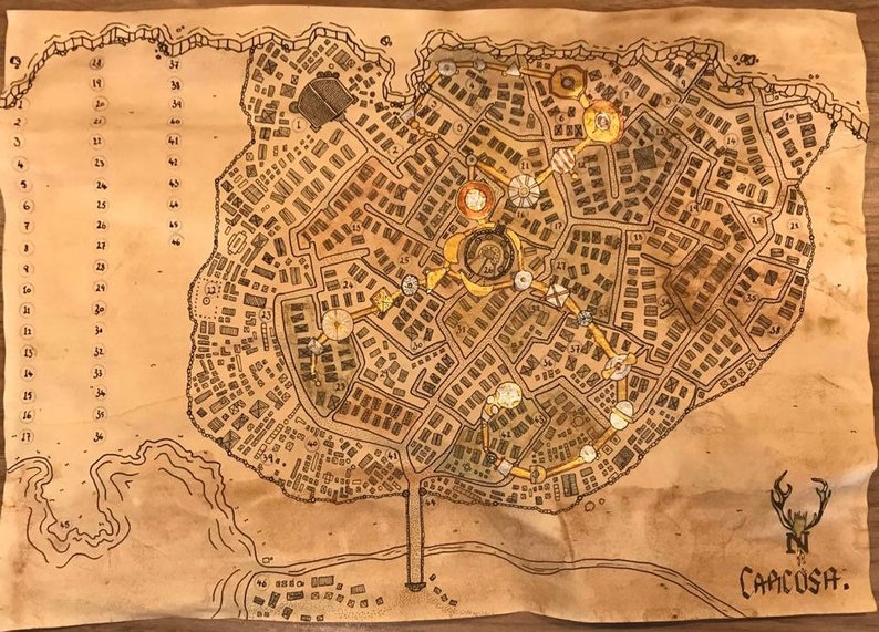 TTRPG Hand Made Town or City Custom Map. Personalised Prop - Etsy UK