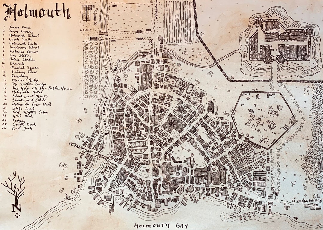 TTRPG Hand Made Town or City Custom Map. Personalised Prop Using ...