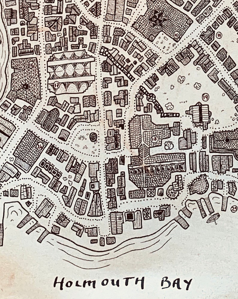 TTRPG hand made town or city Custom Map. Personalised prop | Etsy